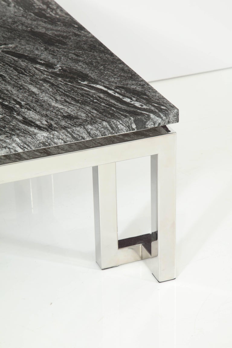 Polished chrome Greek Key Coffee Table For Sale at 1stDibs