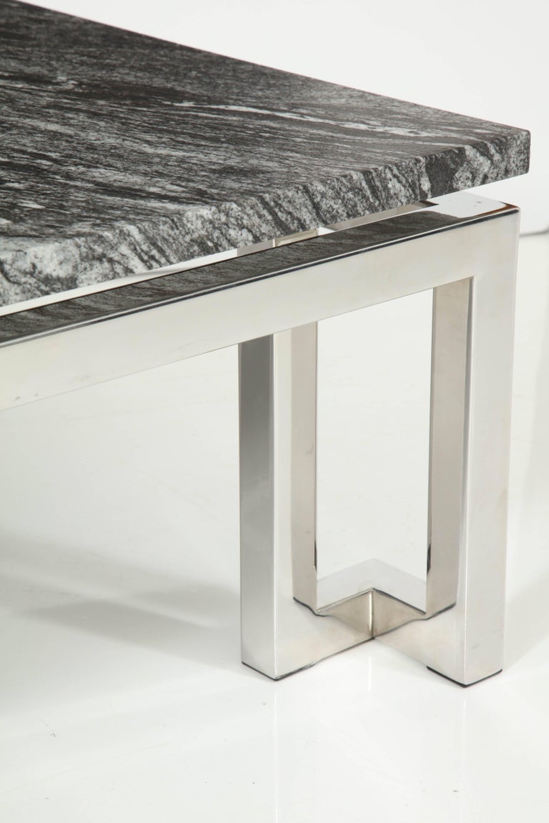 Polished chrome Greek Key Coffee Table For Sale at 1stDibs