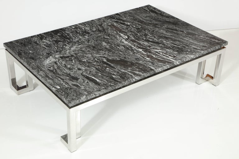 Polished chrome Greek Key Coffee Table For Sale at 1stDibs