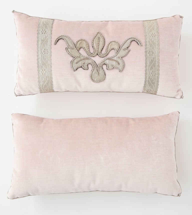 Pair of Blush Pink Velvet Pillows at 1stDibs