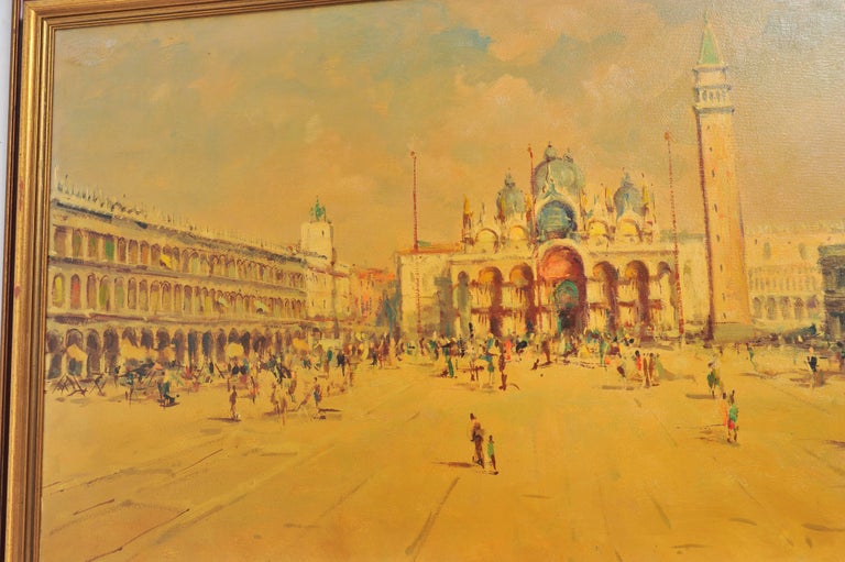Italian Oil Painting of San Marco Square, Venice Signed Lino Mozzi ...
