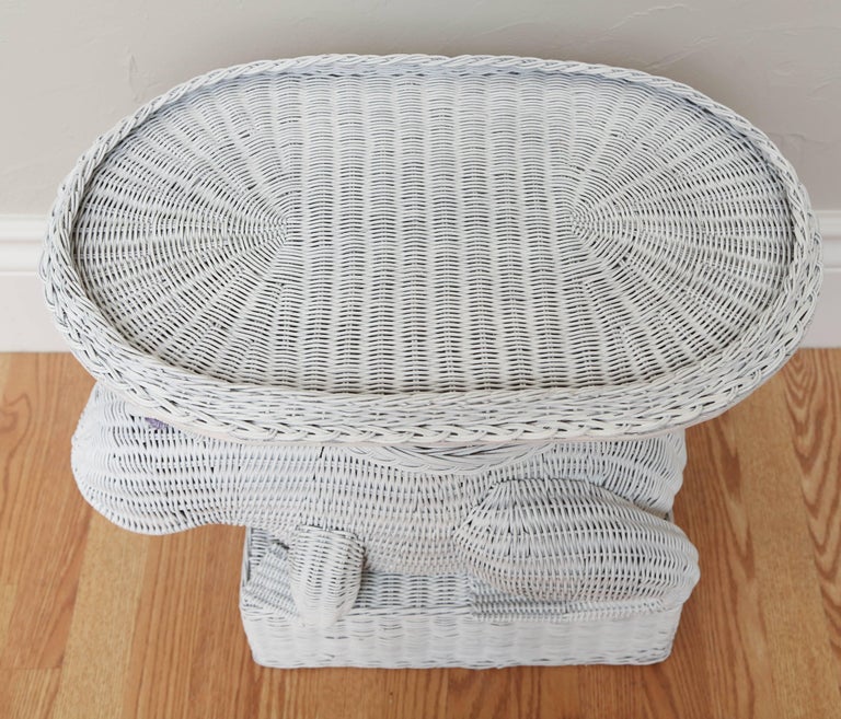 Vintage Wicker Frog Side Tray Table at 1stDibs