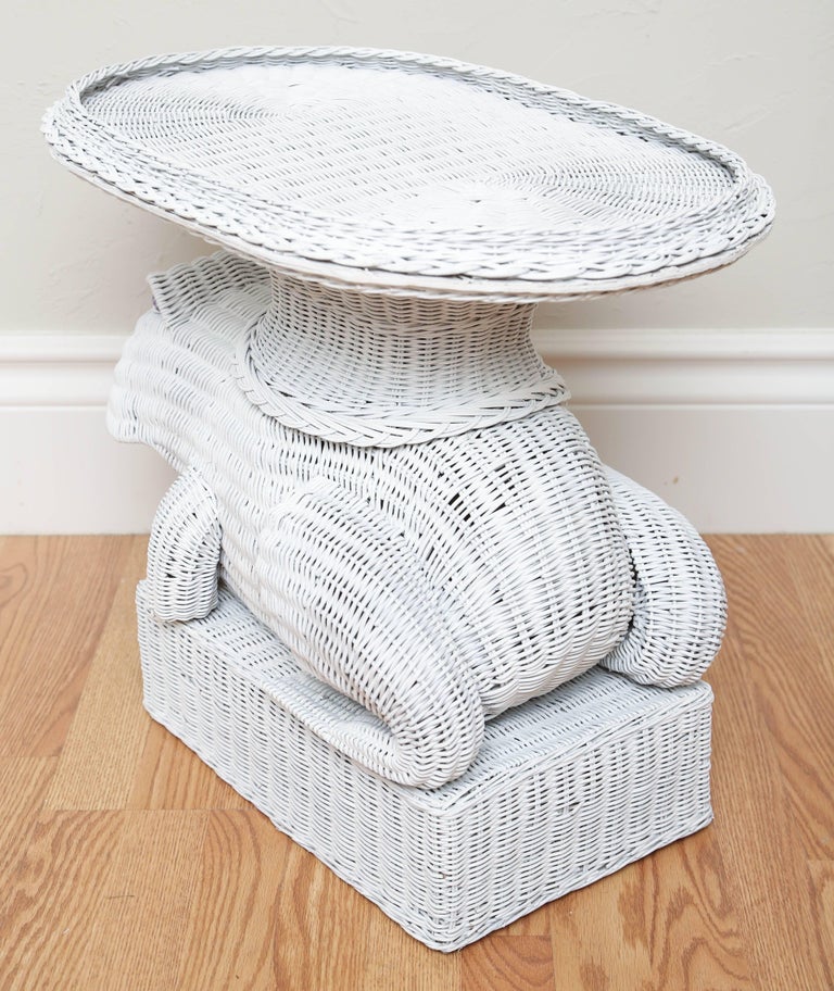 Vintage Wicker Frog Side Tray Table at 1stDibs