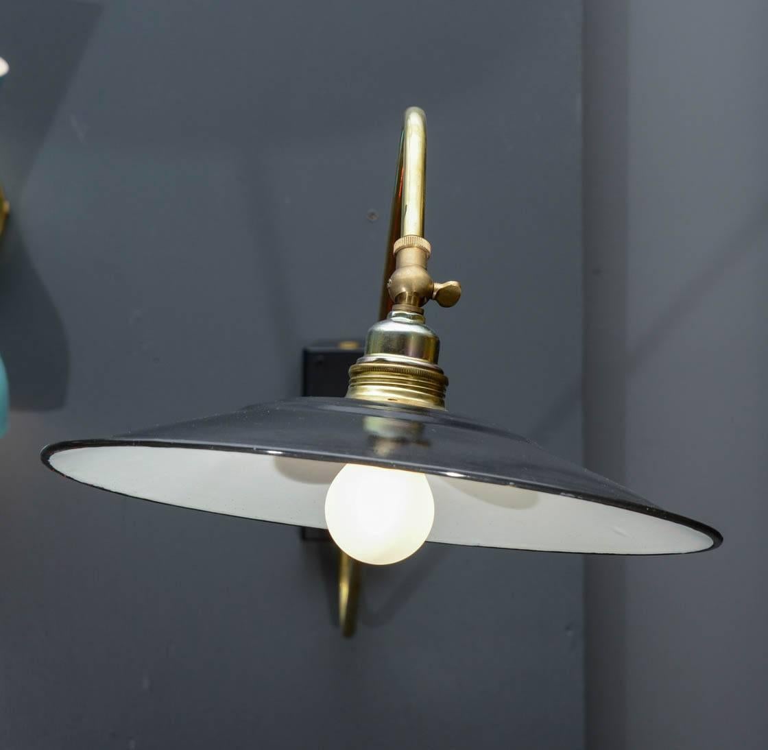Long Arm Wall Sconce with Black Enameled Metal Shade at 1stDibs | long ...