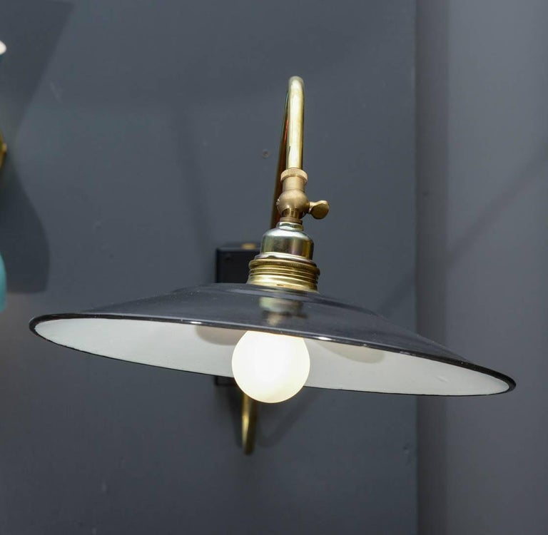 Long Arm Wall Sconce with Black Enameled Metal Shade at 1stDibs | long ...