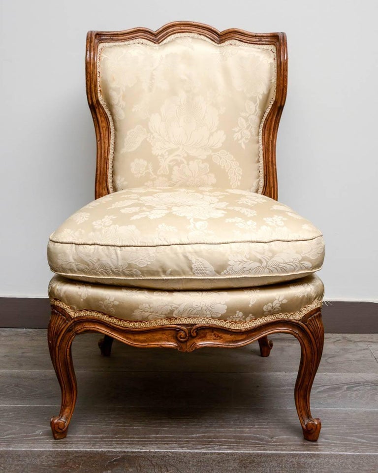 Elegant Pair of 1880s Slipper Chairs For Sale at 1stDibs