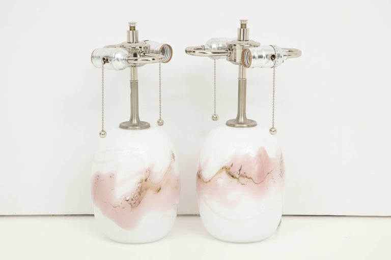 Pair of Holmgaard Glass Lamps at 1stDibs