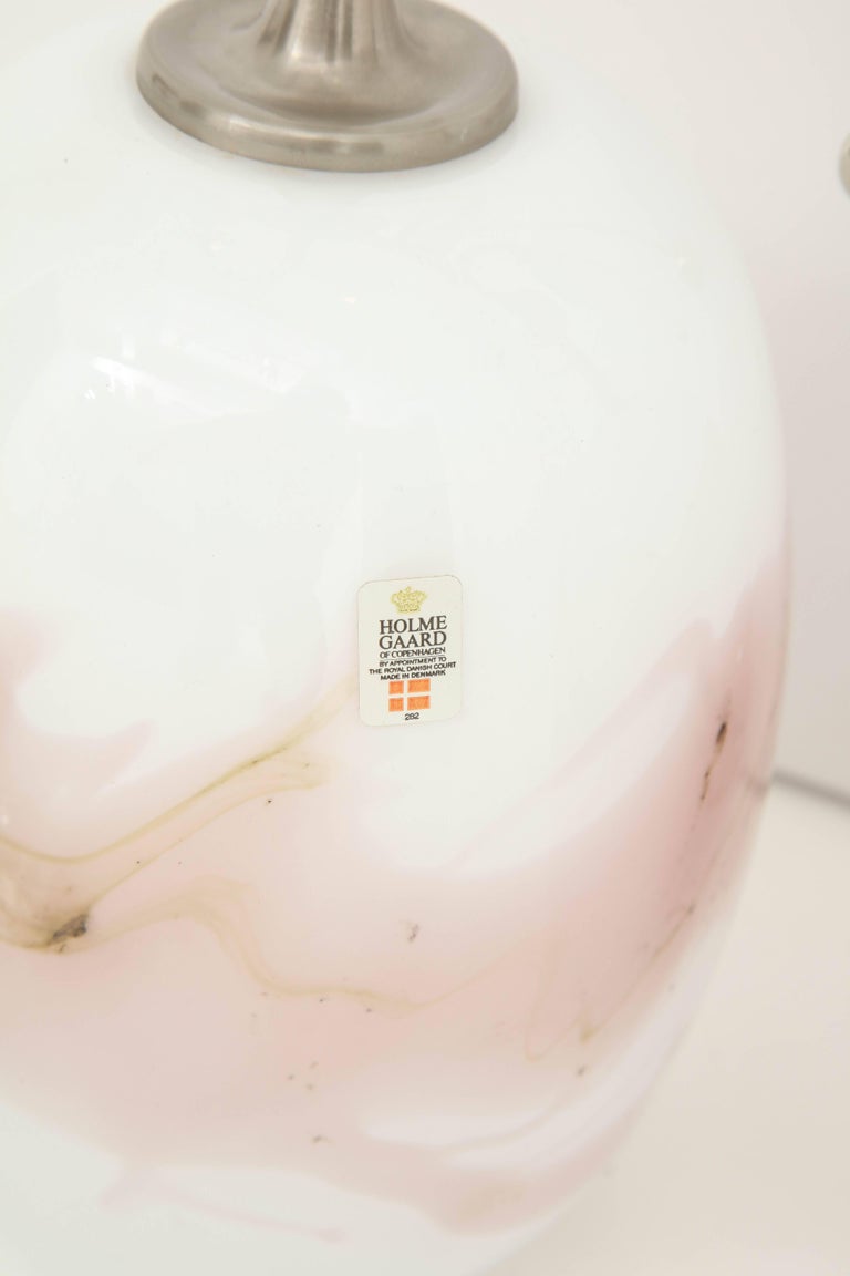 Pair of Holmgaard Glass Lamps at 1stDibs