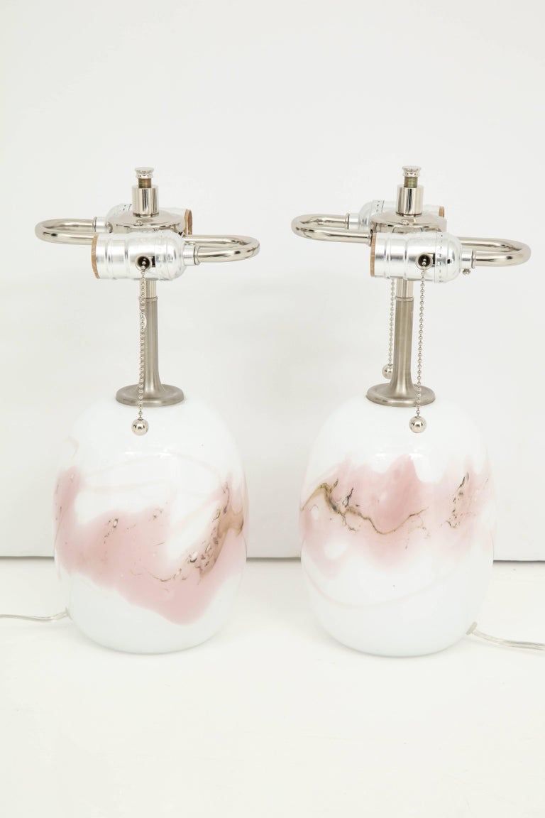 Pair of Holmgaard Glass Lamps at 1stDibs
