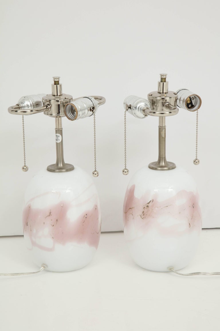 Pair of Holmgaard Glass Lamps at 1stDibs