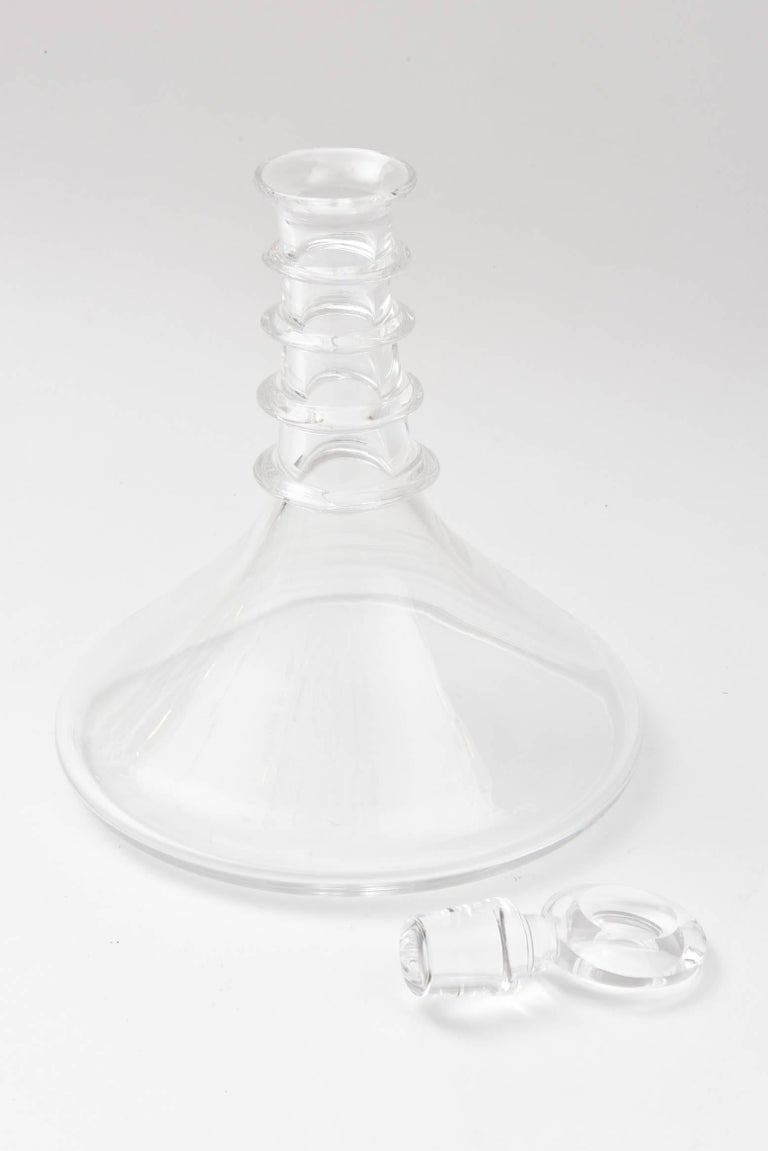 Steuben Captain's Decanter, Vintage Blown Crystal at 1stDibs