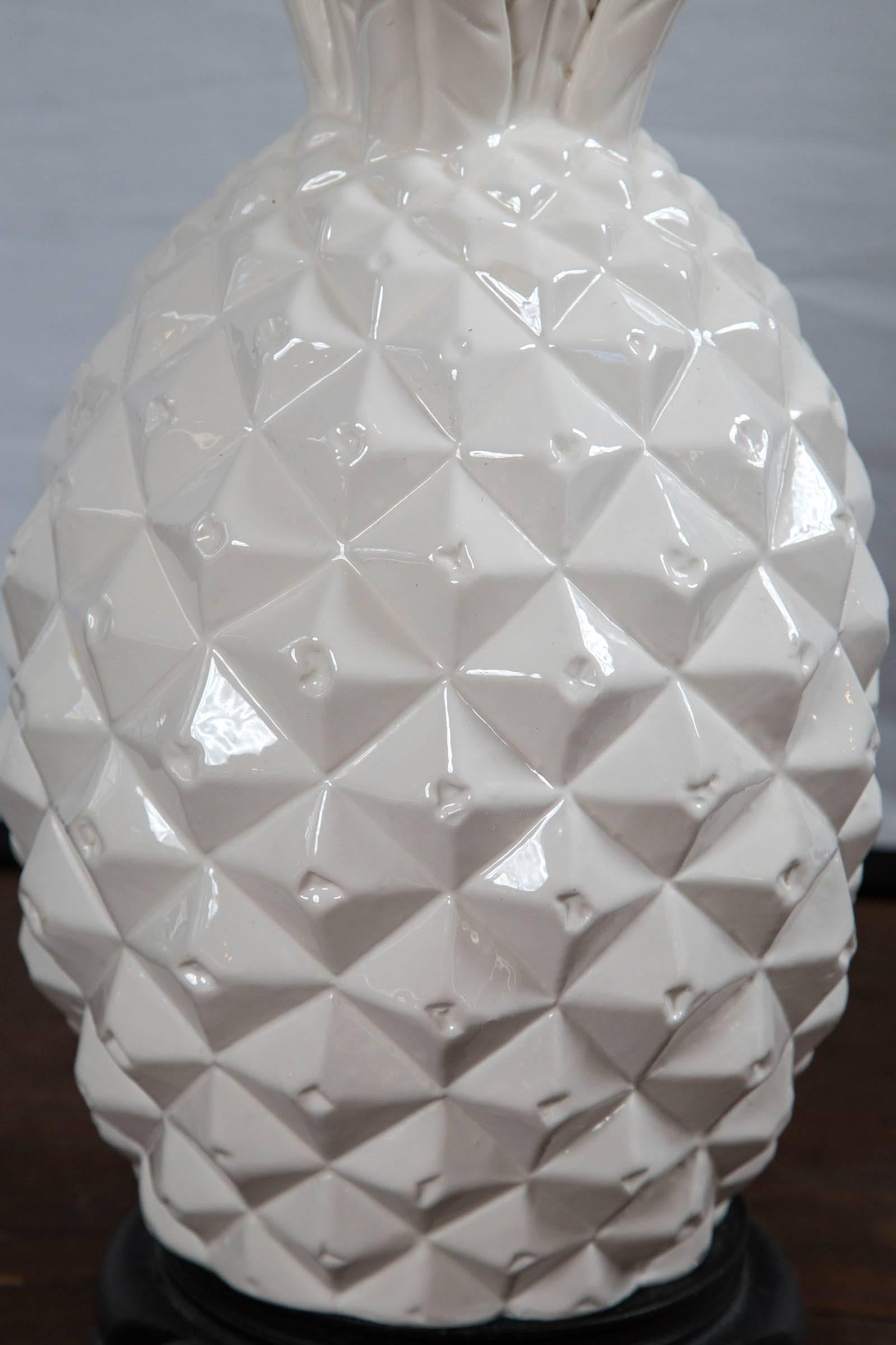 Large White Ceramic Pineapple Lamp at 1stDibs | white pineapple lamp, large pineapple lamp ...