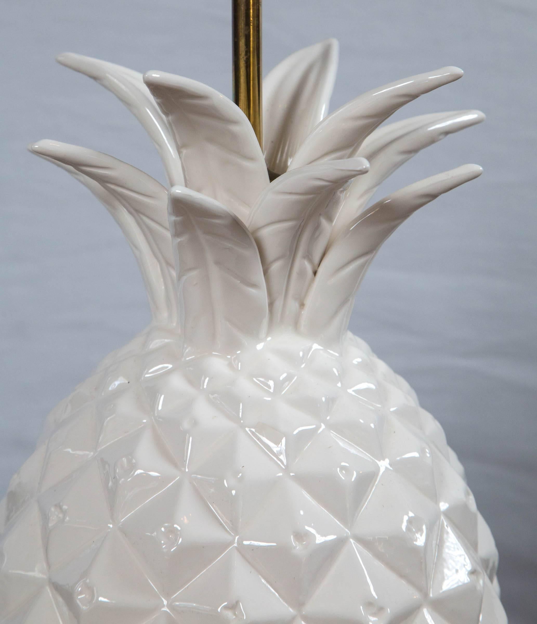 Large White Ceramic Pineapple Lamp at 1stDibs | white pineapple lamp, large pineapple lamp ...