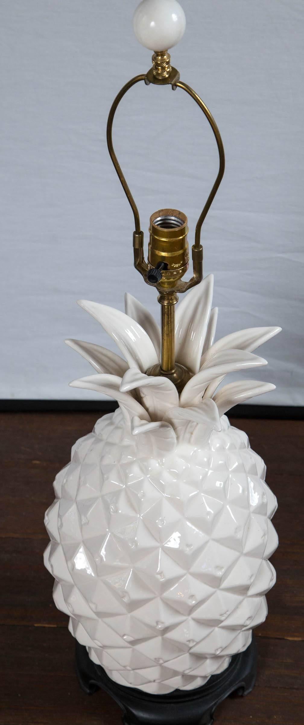 Large White Ceramic Pineapple Lamp at 1stDibs | white pineapple lamp, large pineapple lamp ...