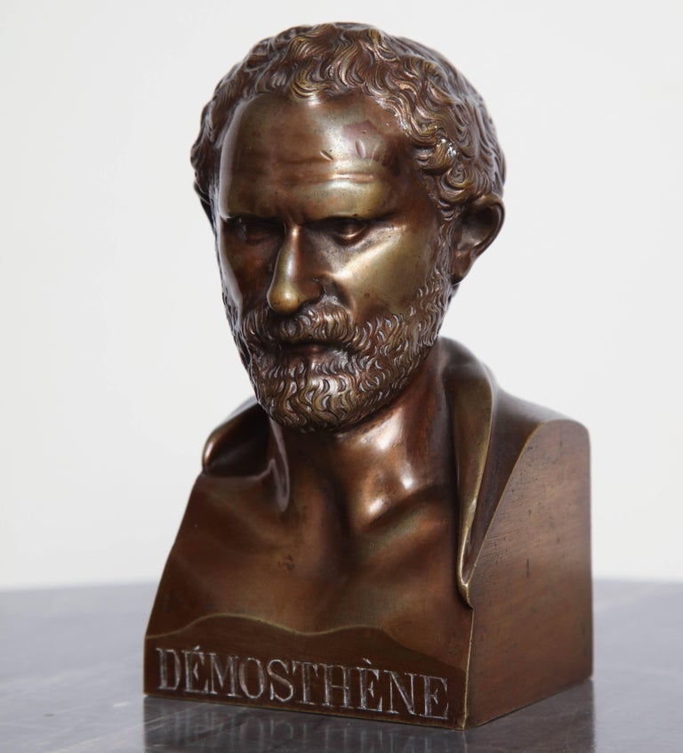 Mid-19th Century Bronze Bust of Demosthene For Sale at 1stDibs