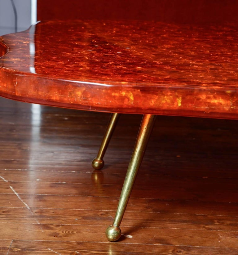 Low Table in Orange Fractal Resin at 1stDibs