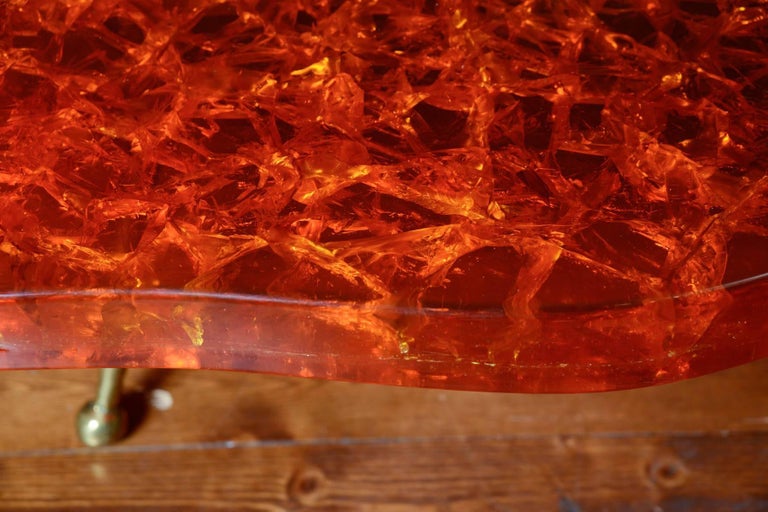 Low Table in Orange Fractal Resin at 1stDibs