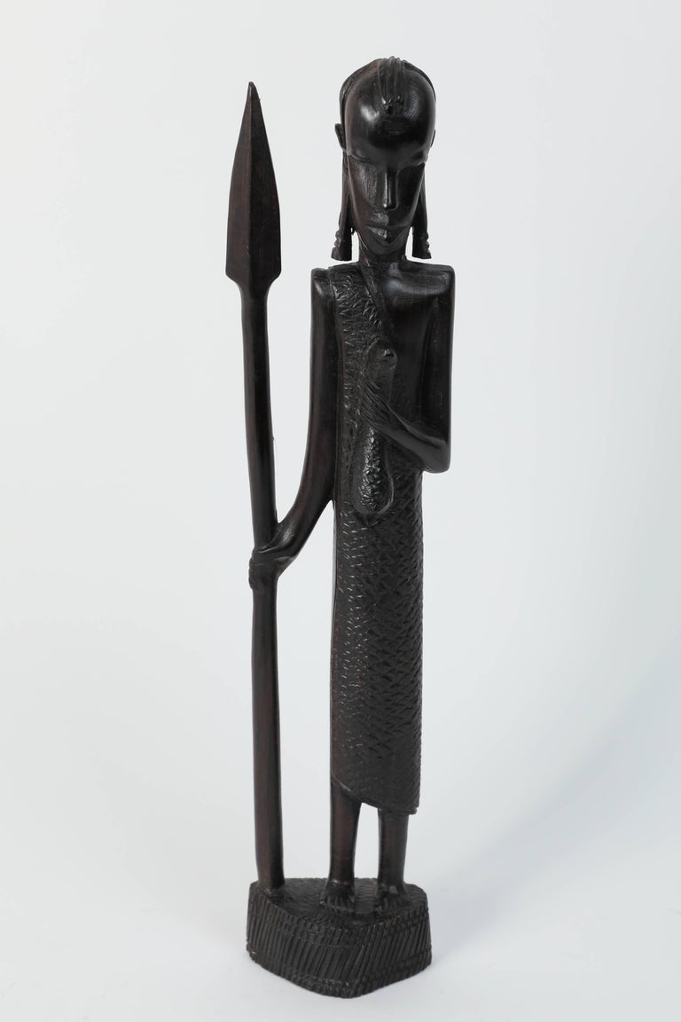 Decorative Hand-Carved African Set of Four Statues from Kenya at 1stDibs