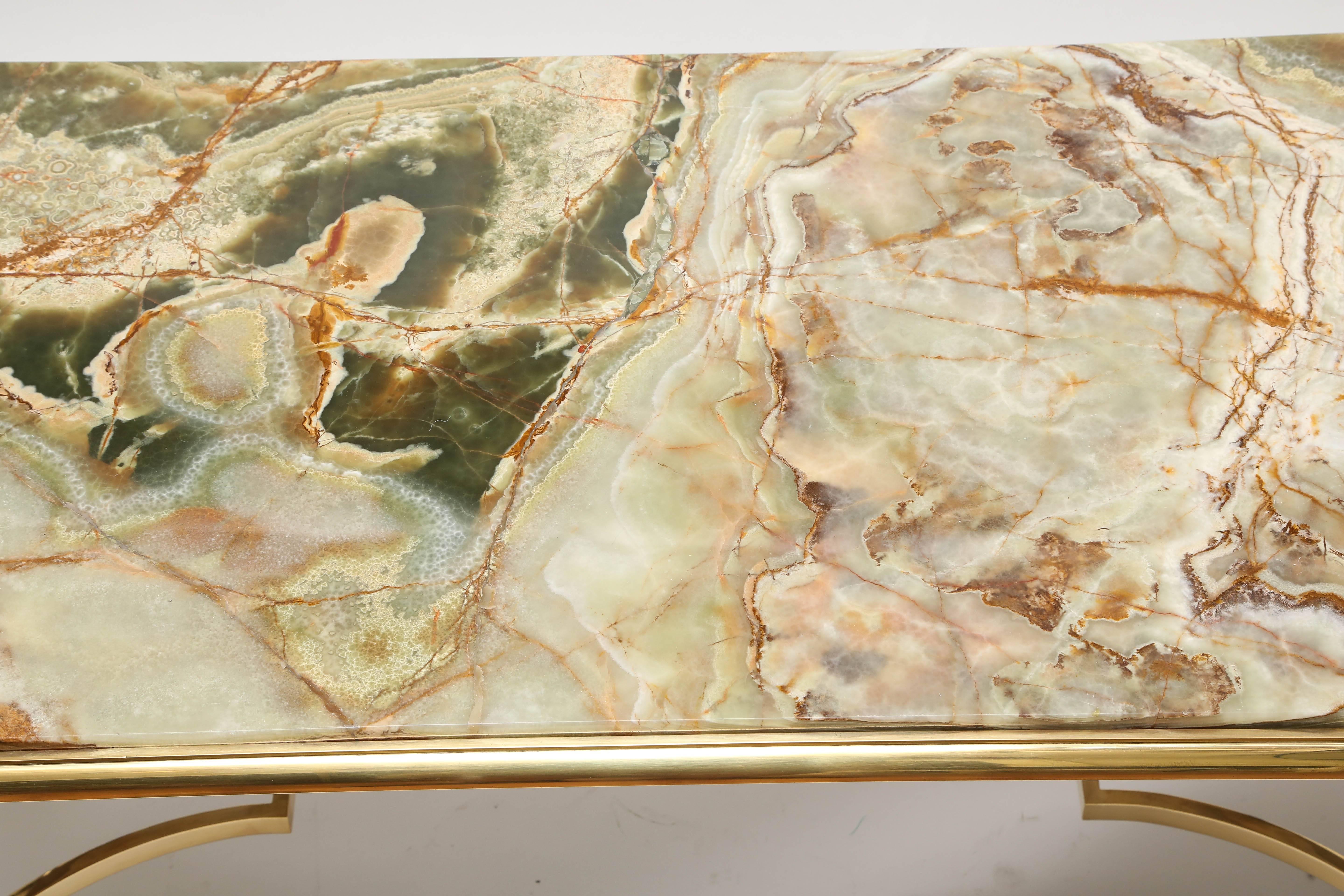 Italian Onyx and Brass Coffee Table at 1stDibs | onyx italy, onyx ...