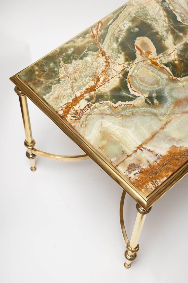 Italian Onyx and Brass Coffee Table For Sale at 1stDibs