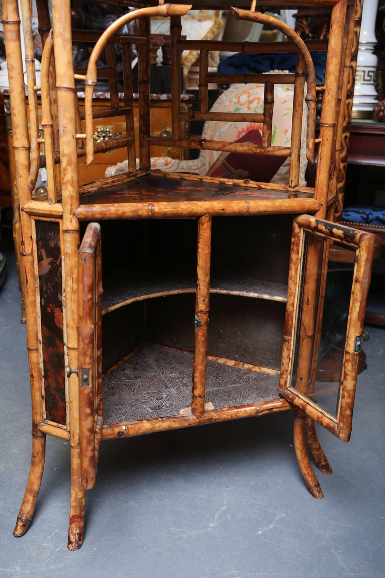 Superb 19th Century English Bamboo Corner Cabinet at 1stDibs