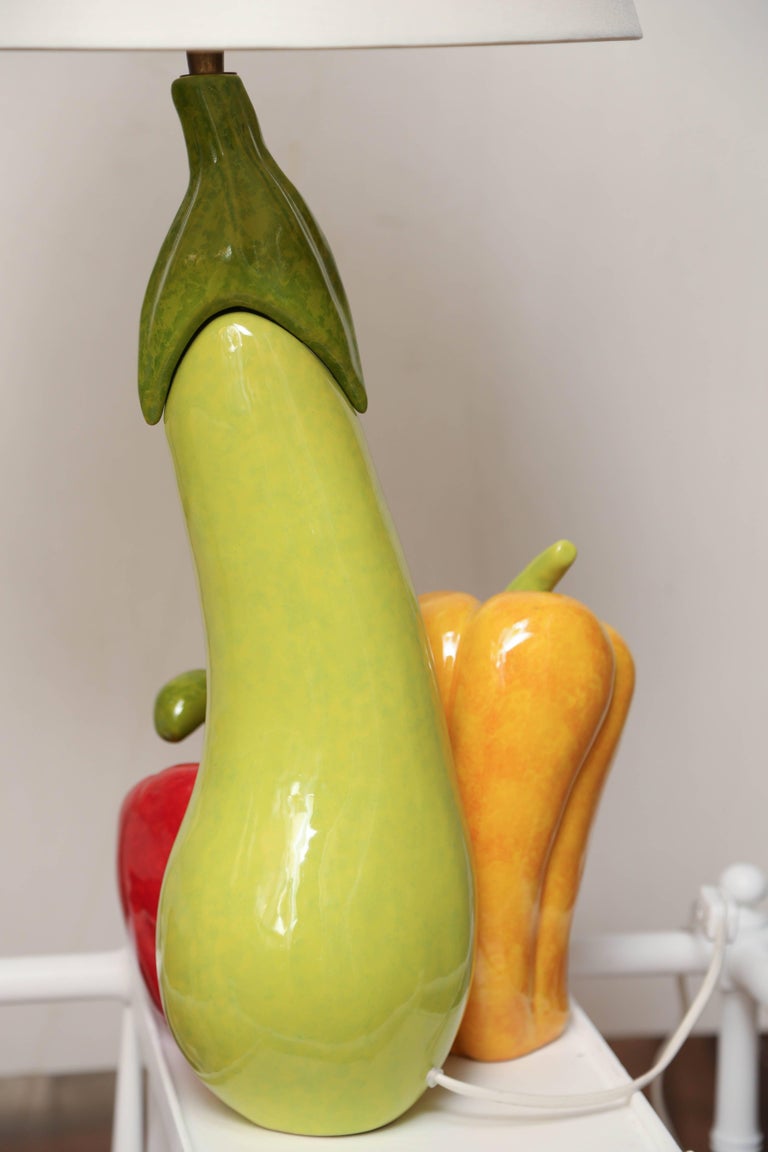 Vintage Italian Ceramic Vegetable Lamp at 1stDibs