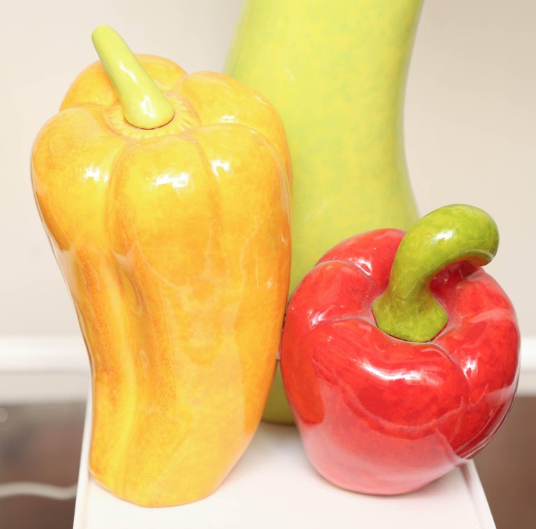 Vintage Italian Ceramic Vegetable Lamp at 1stDibs