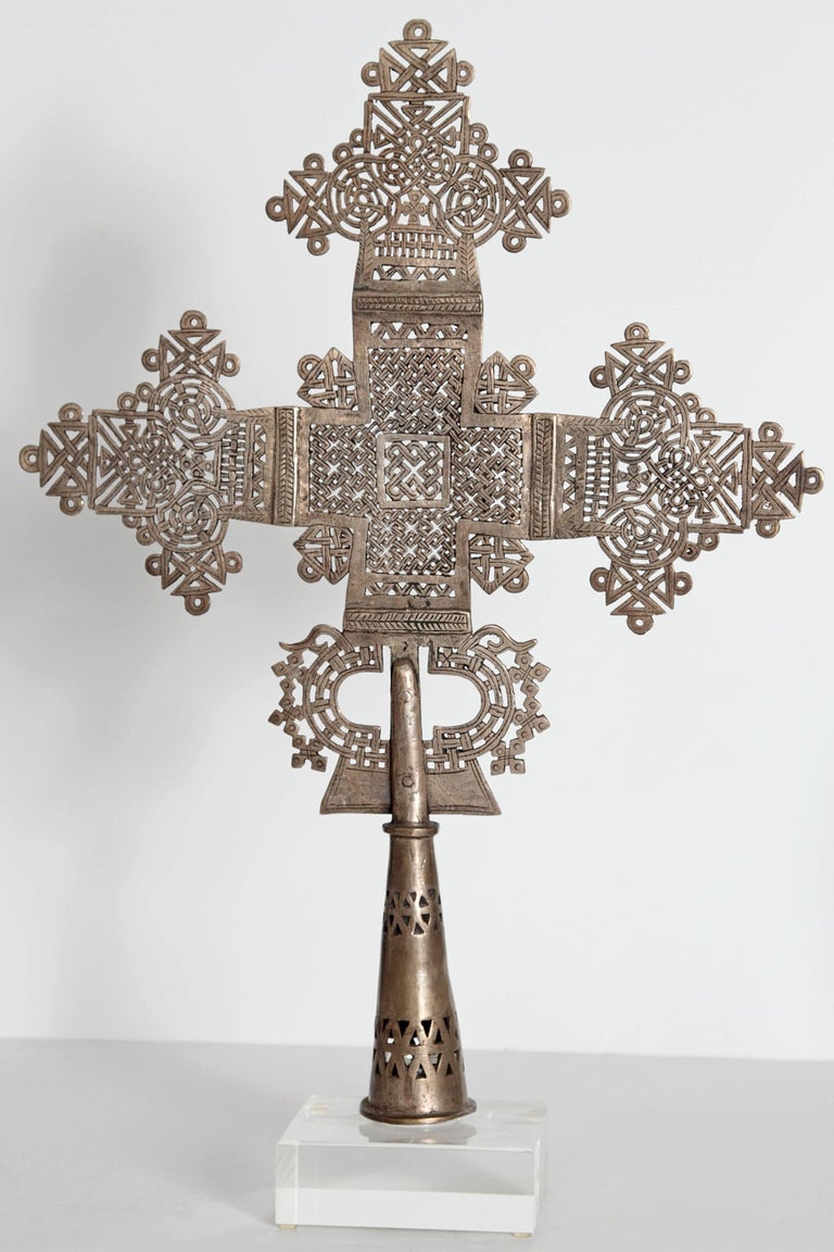 Silver Coptic Processional Crosses from Ethiopia with Custom Lucite ...