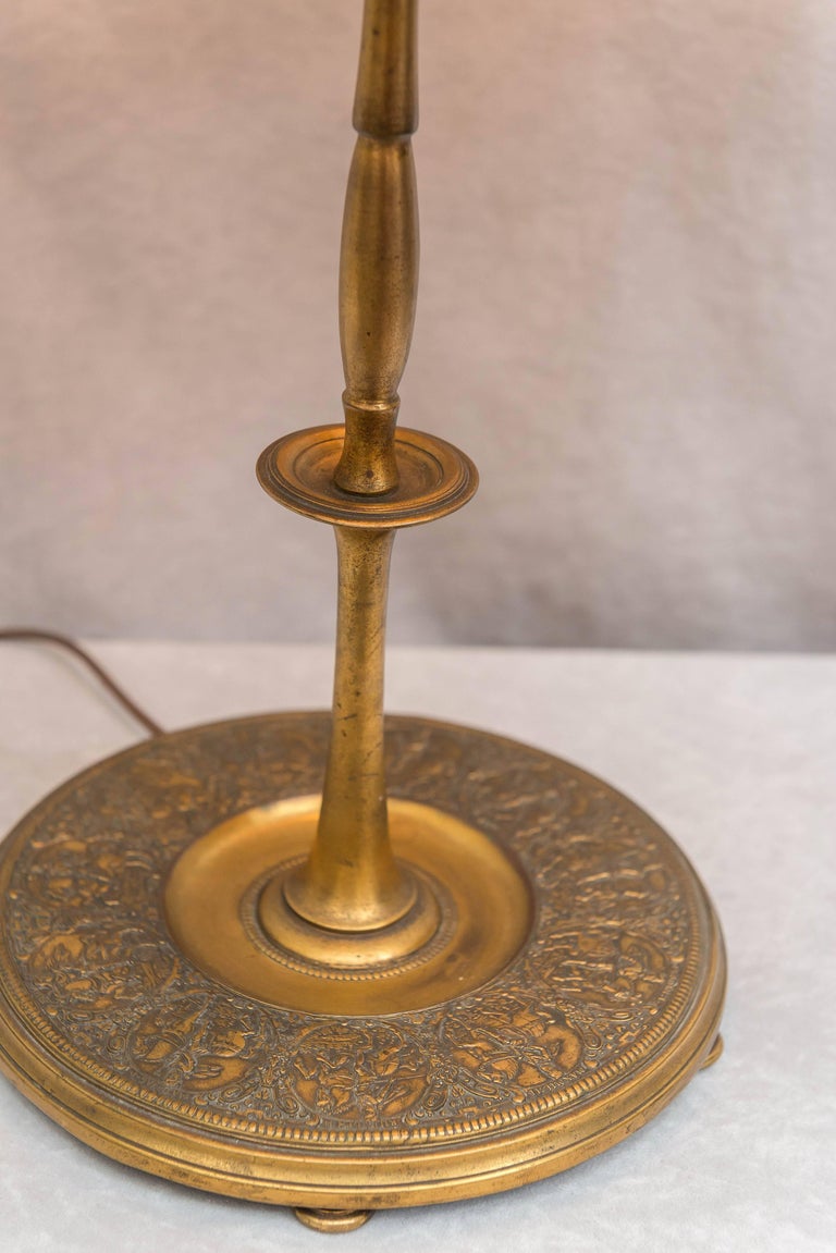 Gilt Bronze Lamp Base with Period Mica Shade at 1stDibs