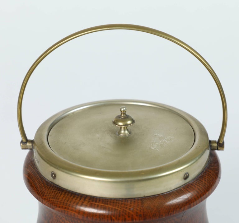 Vintage English Wood Biscuit Barrel at 1stDibs