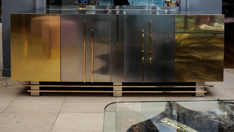 Brass and Steel Buffet at 1stDibs