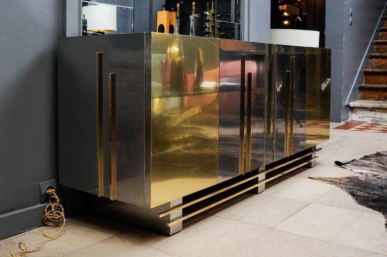 Brass and Steel Buffet at 1stDibs