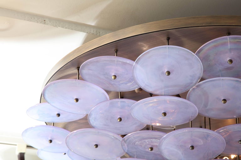 Custom Alex Iridescent Murano Glass Disc Flush Mount Light For Sale at ...