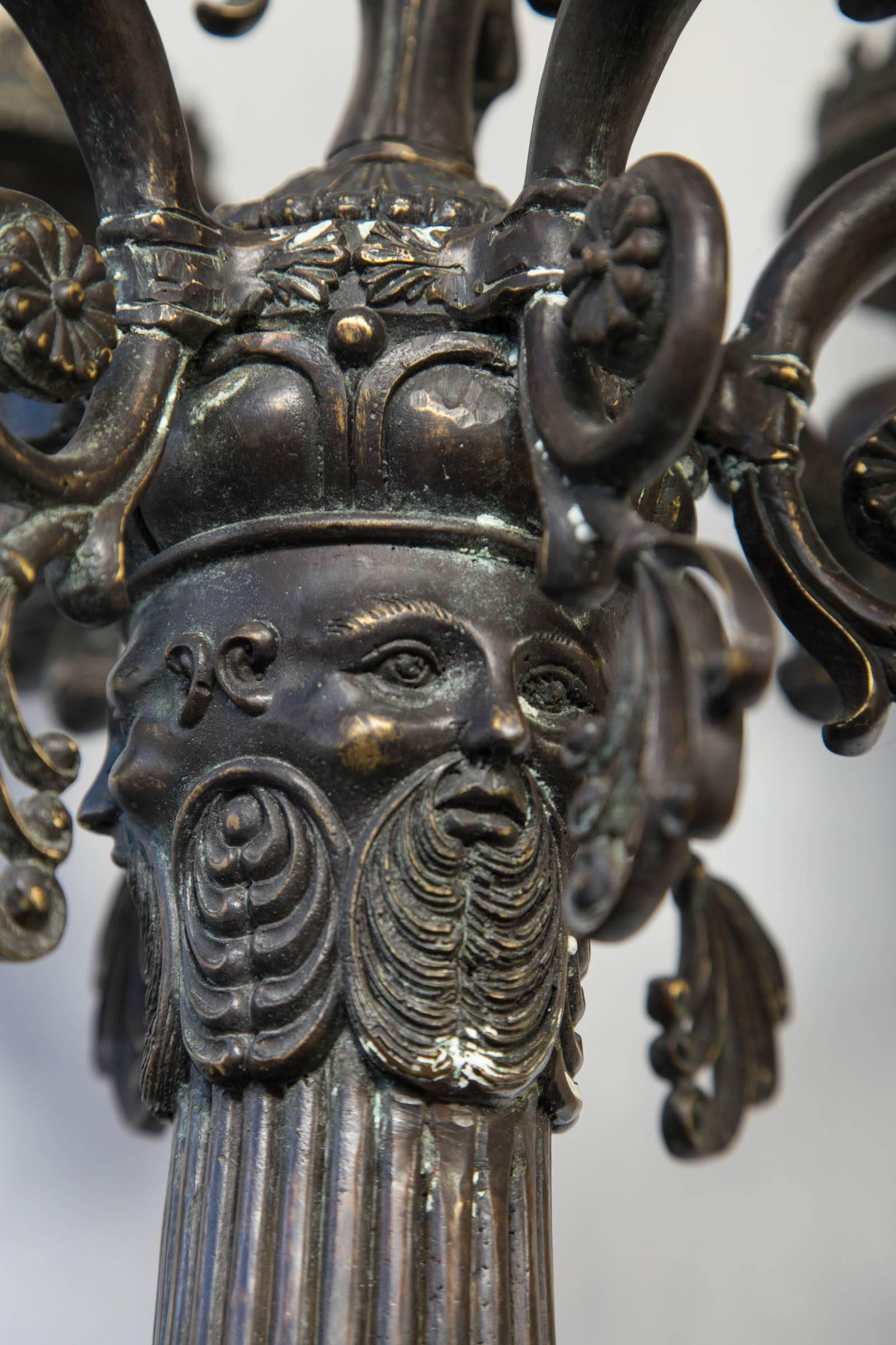 Pair of Bronze Renaissance Style Torchieres at 1stDibs