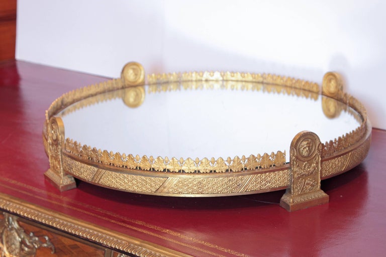 Period Empire Gilt Bronze Rare Mirrored Plateau at 1stDibs