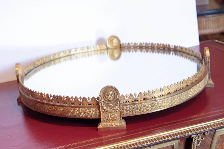 Period Empire Gilt Bronze Rare Mirrored Plateau at 1stDibs