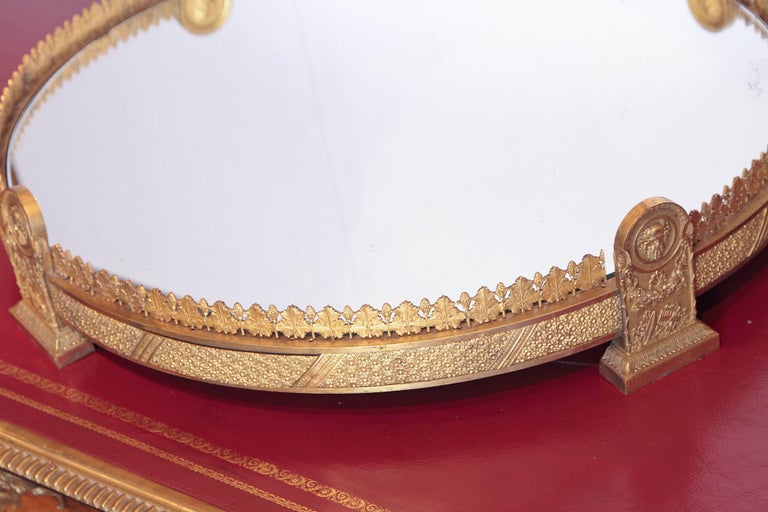 Period Empire Gilt Bronze Rare Mirrored Plateau at 1stDibs