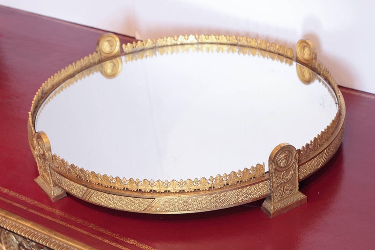 Period Empire Gilt Bronze Rare Mirrored Plateau at 1stDibs