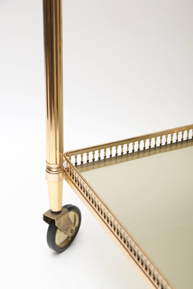 Superb Vintage Brass stone Two-Tier Cocktail Trolley at 1stDibs