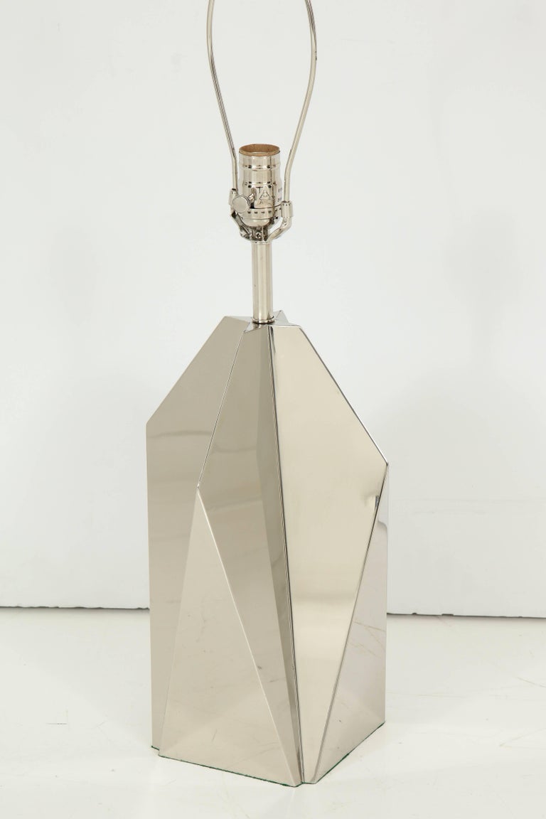 Jere, Origami, Chrome Lamps, 1970 at 1stDibs