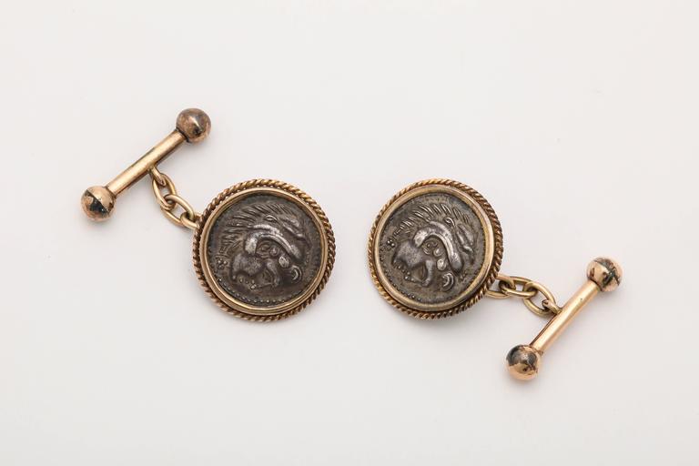 Roman Coin Gold Cufflinks For Sale at 1stDibs