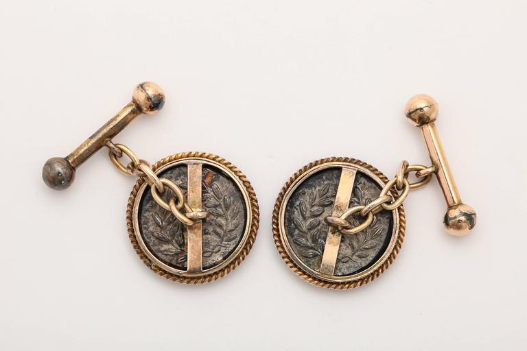 Roman Coin Gold Cufflinks For Sale at 1stDibs