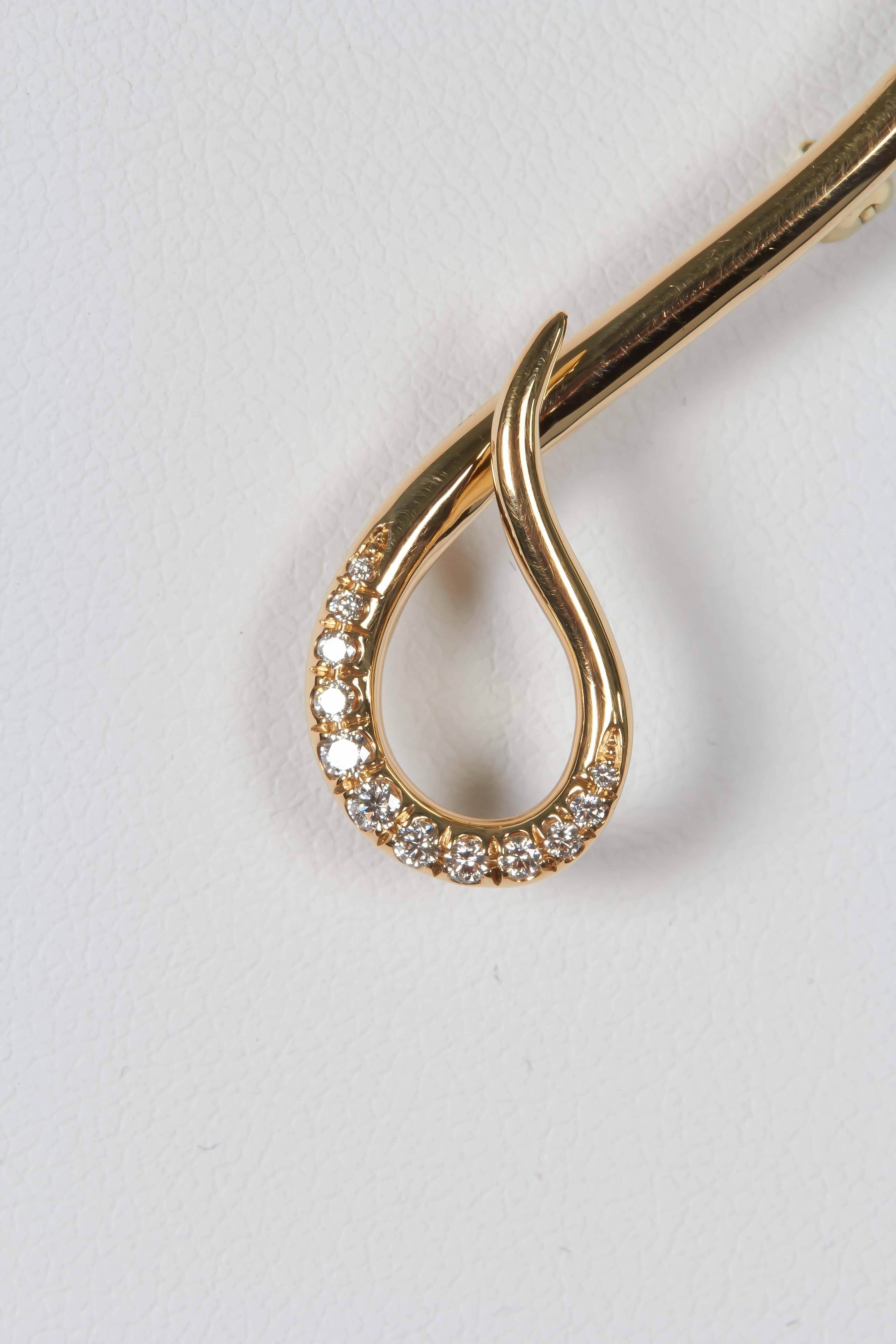 Naomi Sarna Citrine Diamond Gold Brooch For Sale at 1stDibs