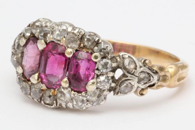 Stunning Ruby, Diamond Victorian Ring at 1stDibs