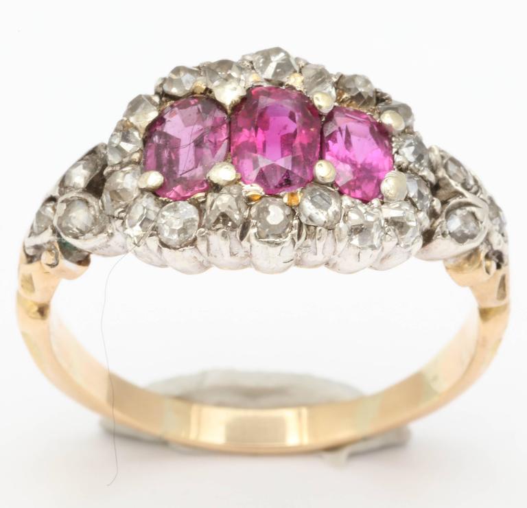 Stunning Ruby, Diamond Victorian Ring at 1stDibs
