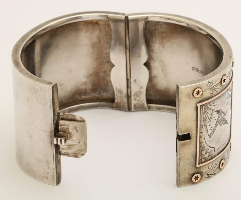 Japanese Silver Two Color Gold Aesthetic Bangle Bracelet at 1stDibs ...