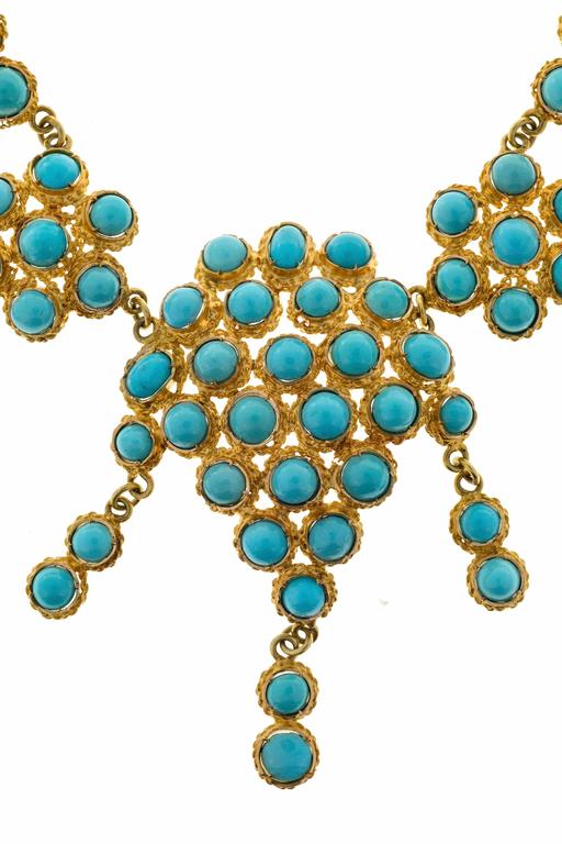 Antique Turquoise Gold Necklace at 1stDibs
