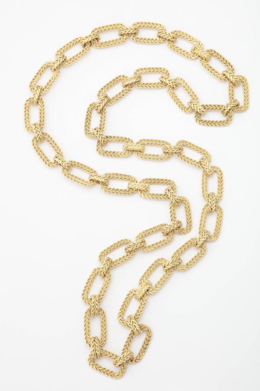 Gold Bar and Rope Chain Necklace of Variable Length at 1stDibs ...