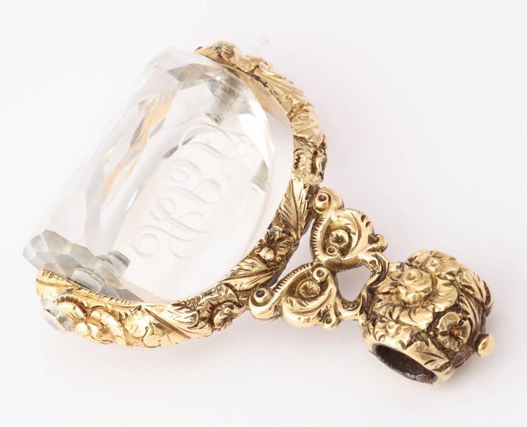15 kt Regency Swivel Fob of Rock Crystal and Gold at 1stDibs | 15 kt gold