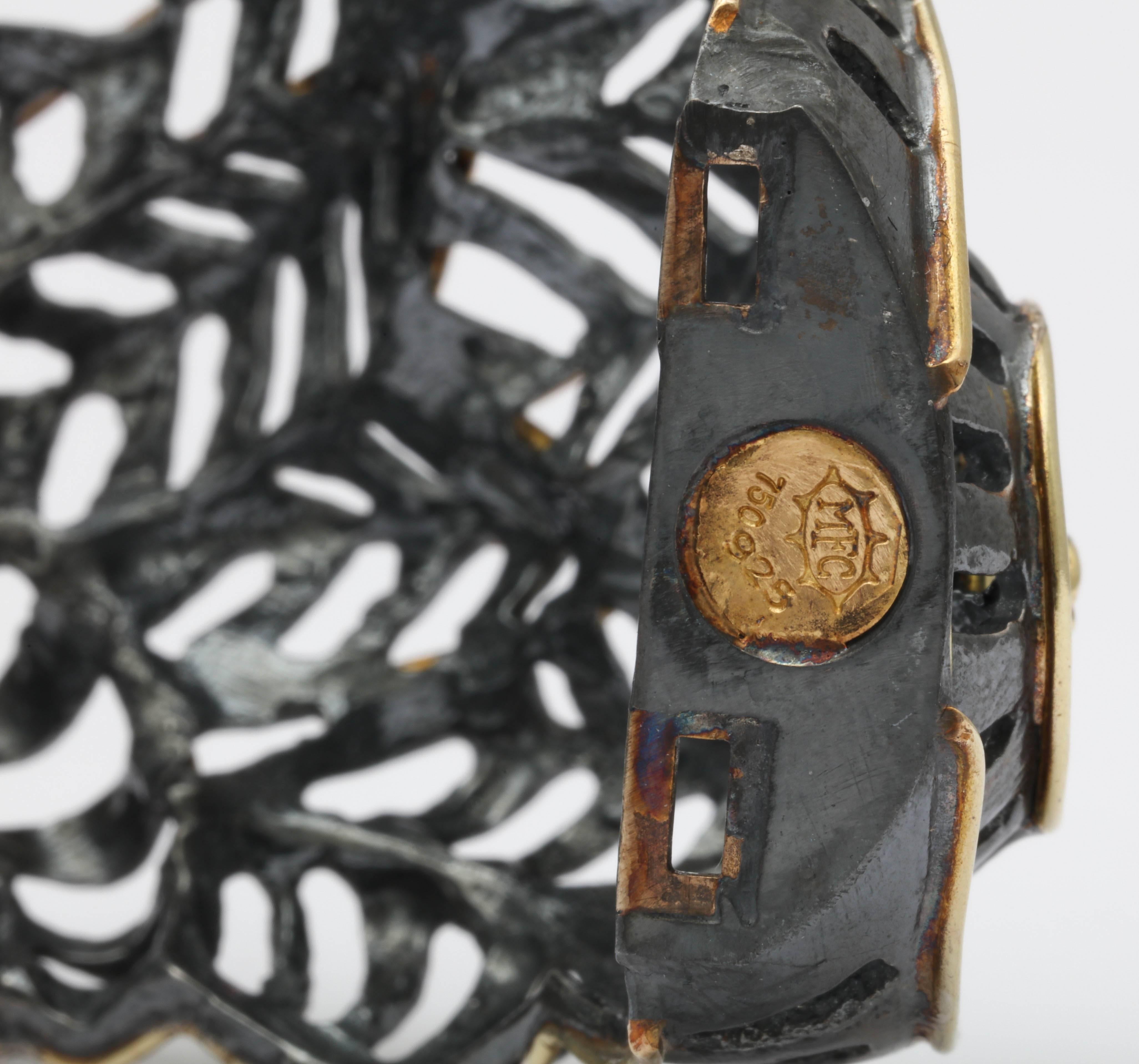 Marilyn Cooperman Patinated Silver Gold "Chrysler Redux" Bracelet For ...